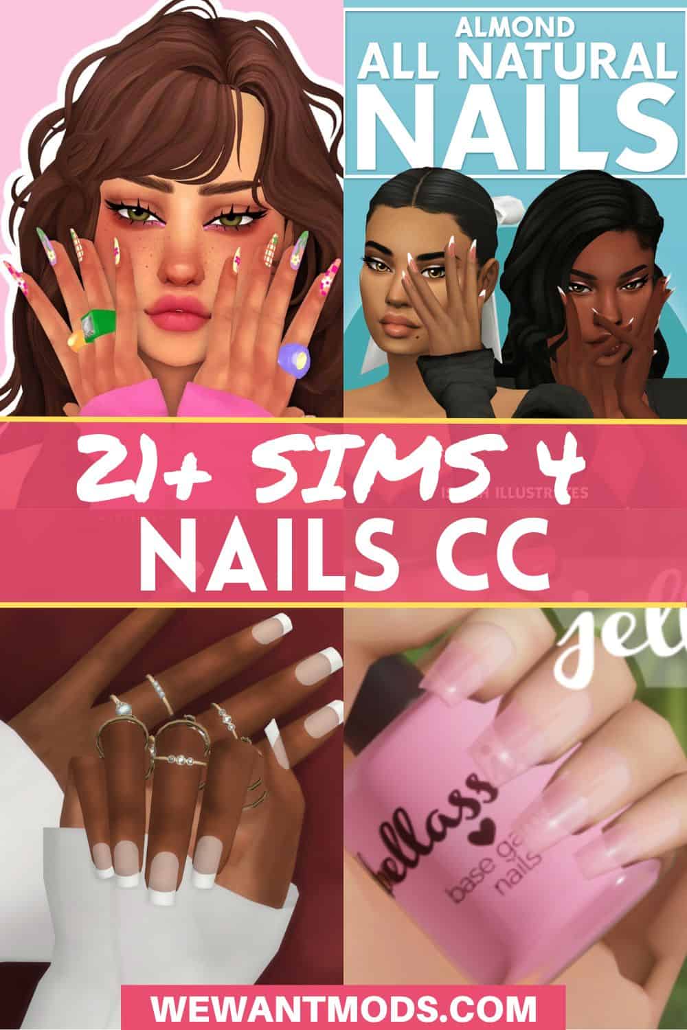 37+ Sims 4 Nails CC: Coffin, Stiletto & French Tips - We Want Mods