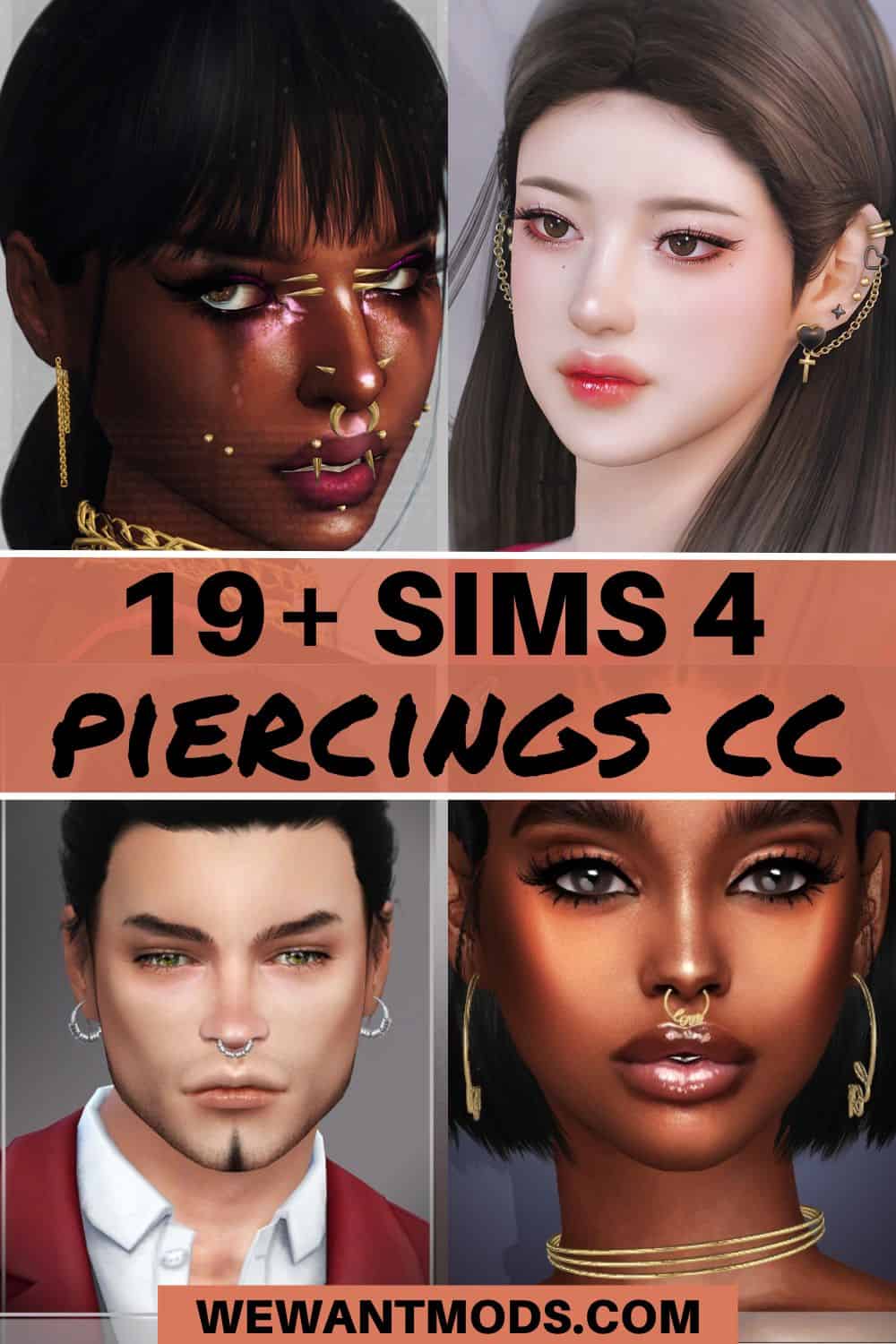 19+ Edgy Sims 4 Piercings CC [2023] - We Want Mods
