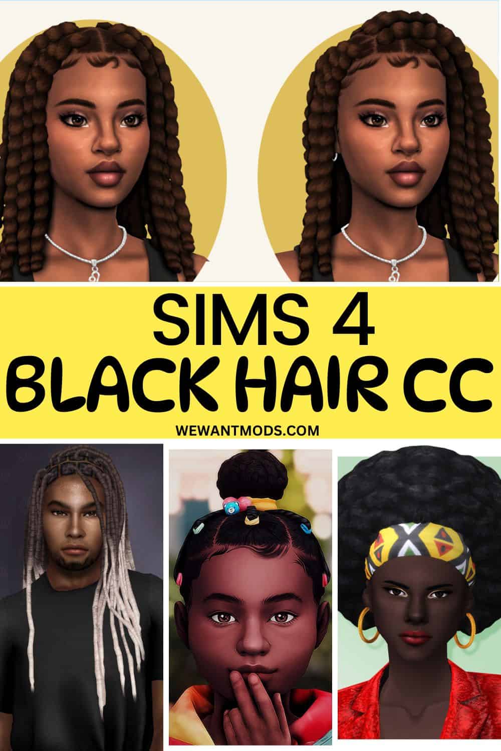37+ Sims 4 Black Hair CC: Locs, Twists, Bantu Knots - We Want Mods