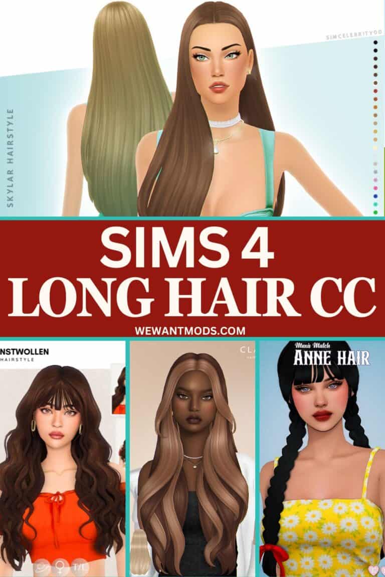39+ Sims 4 Long Hair CC: Straight, Wavy, Braids & More - We Want Mods