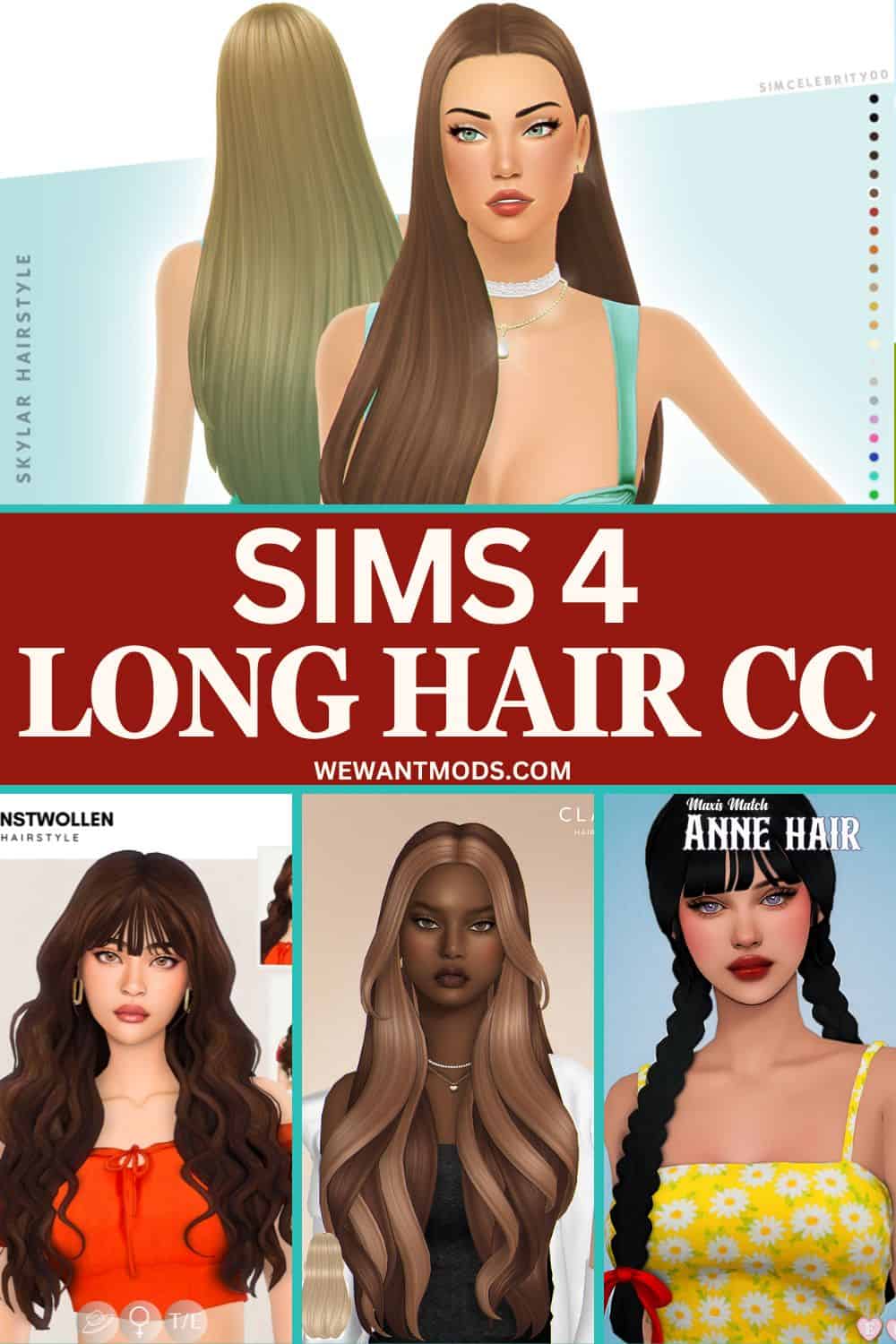 39+ Sims 4 Long Hair CC: Straight, Wavy, Braids & More - We Want Mods