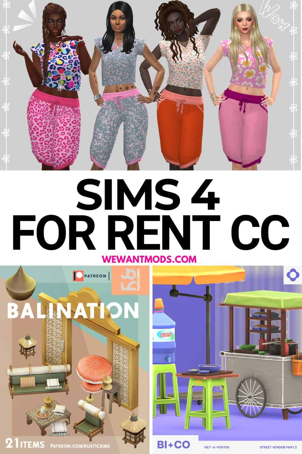 21+ Sims 4 For Rent CC: Street Cart To Clothes - We Want Mods