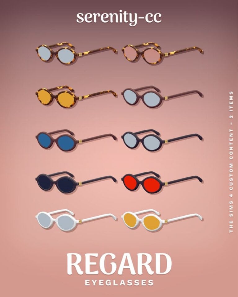 33+ Sims 4 Glasses CC: Round, Oval, & Aviator Frames - We Want Mods